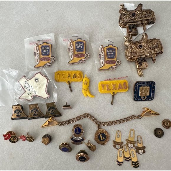 Accessories | Lions Club Bundle Lot Of 28 Vintage Gold Membership Pins ...